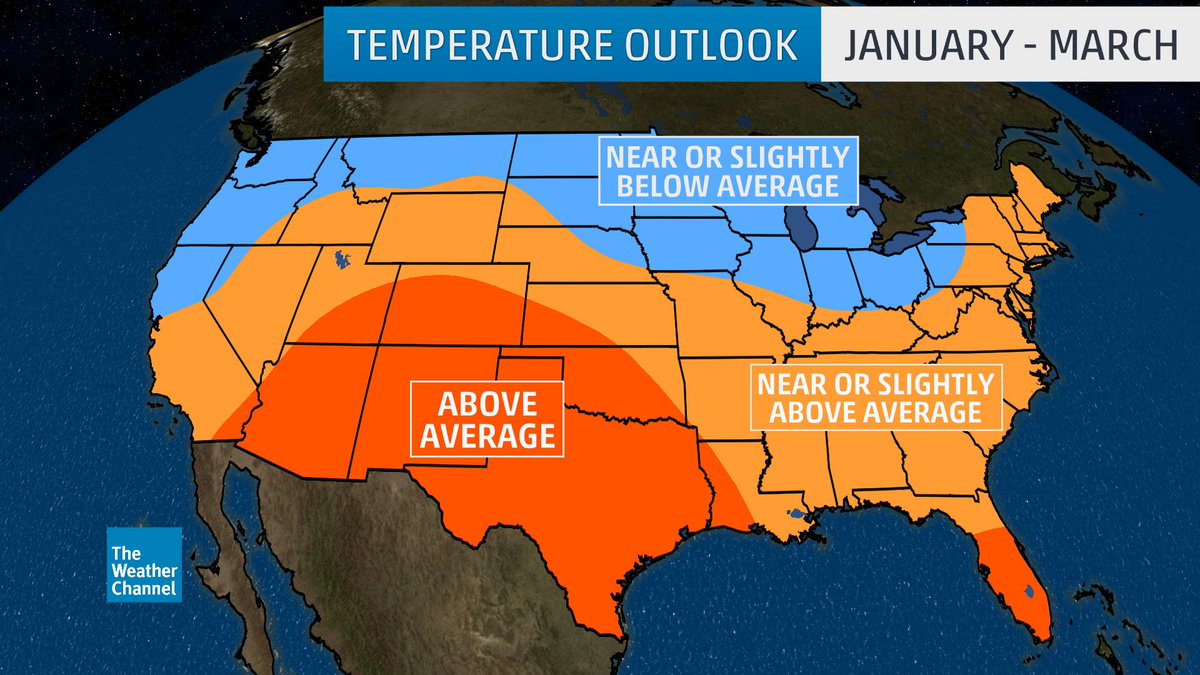 Latest temperature outlook for Jan-March shows warmer-than-average ...
