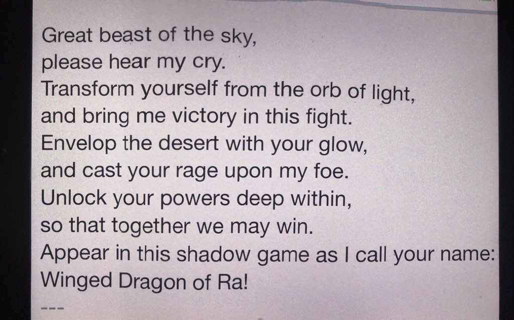 Winged Dragon Of Ra Chant
