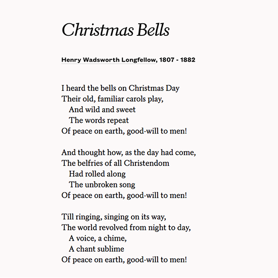 Christmas Bells Longfellow Poem