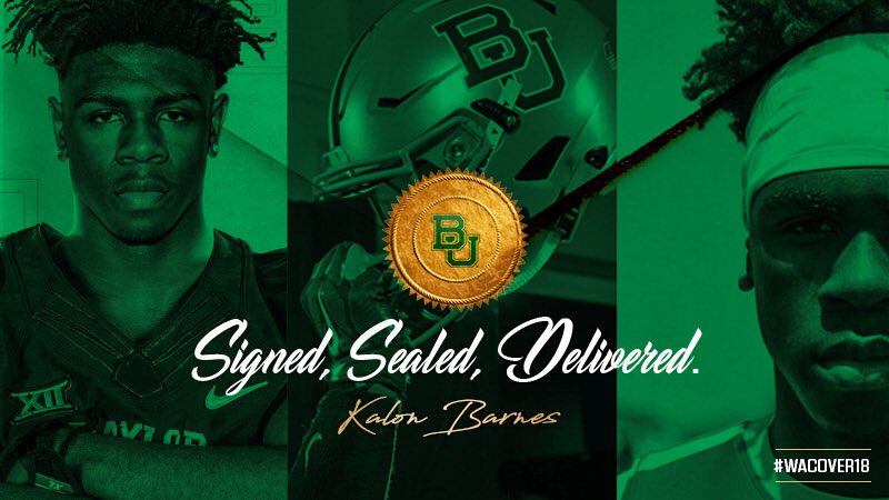 2018 3* WR Kalon Barnes signs with Baylor : r/CFB