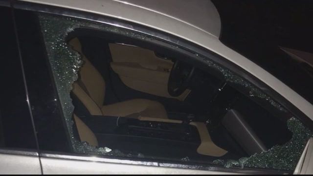 Broken White Car Window