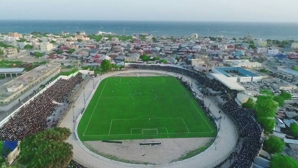 Scene from the Regions cup in Mogadishu today. This 2nd "small" stadium ...