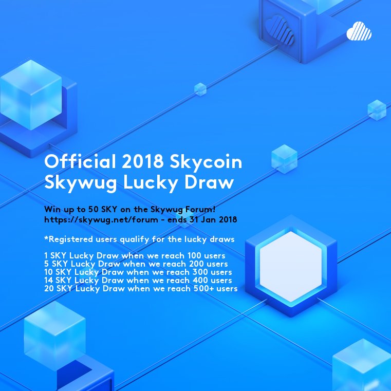 Skycoin on Twitter: "Enter our Official 2018 Skycoin Skywug Lucky Draw today! Our Skywug forums ...