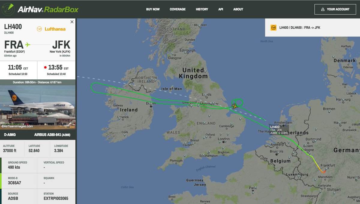 Lufthansa LH400 and LH410 are returning due to capacity issue at JFK ...