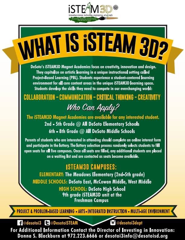 DeSoto ISD on Twitter: "DeSoto ISD's iSTEAM 3D program offers creative, collaborative learning ...