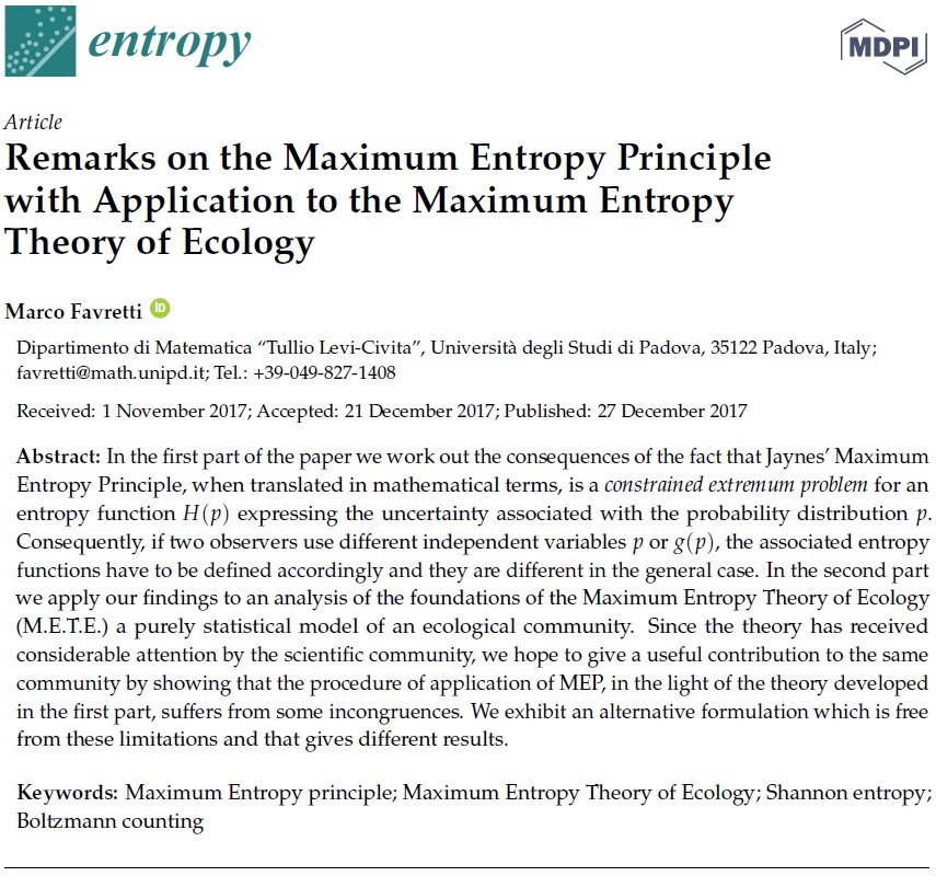 Entropy MDPI on Twitter: "#mdpientropy Remarks on the Maximum Entropy Principle with Application ...