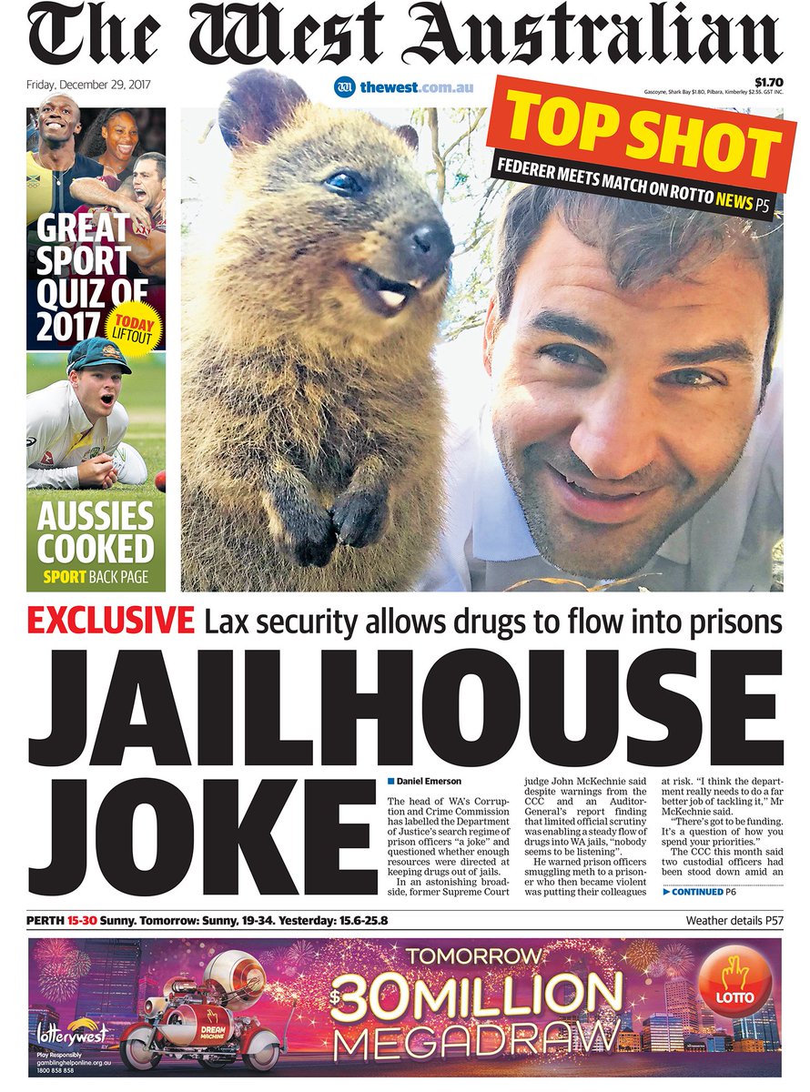 The front page of tomorrow's The West Australian. wanews perthnews ...