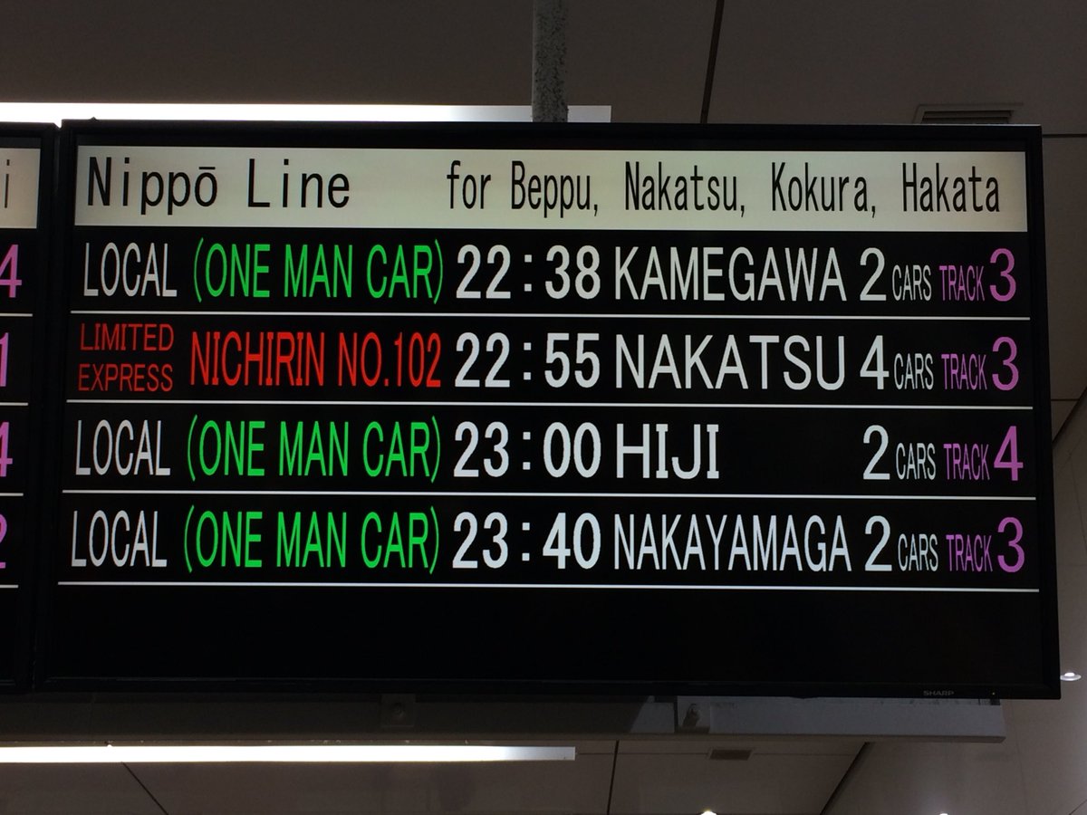 yoshi223 on Twitter: "JR九州 大分駅 改札口の発車標ディスプレイ…