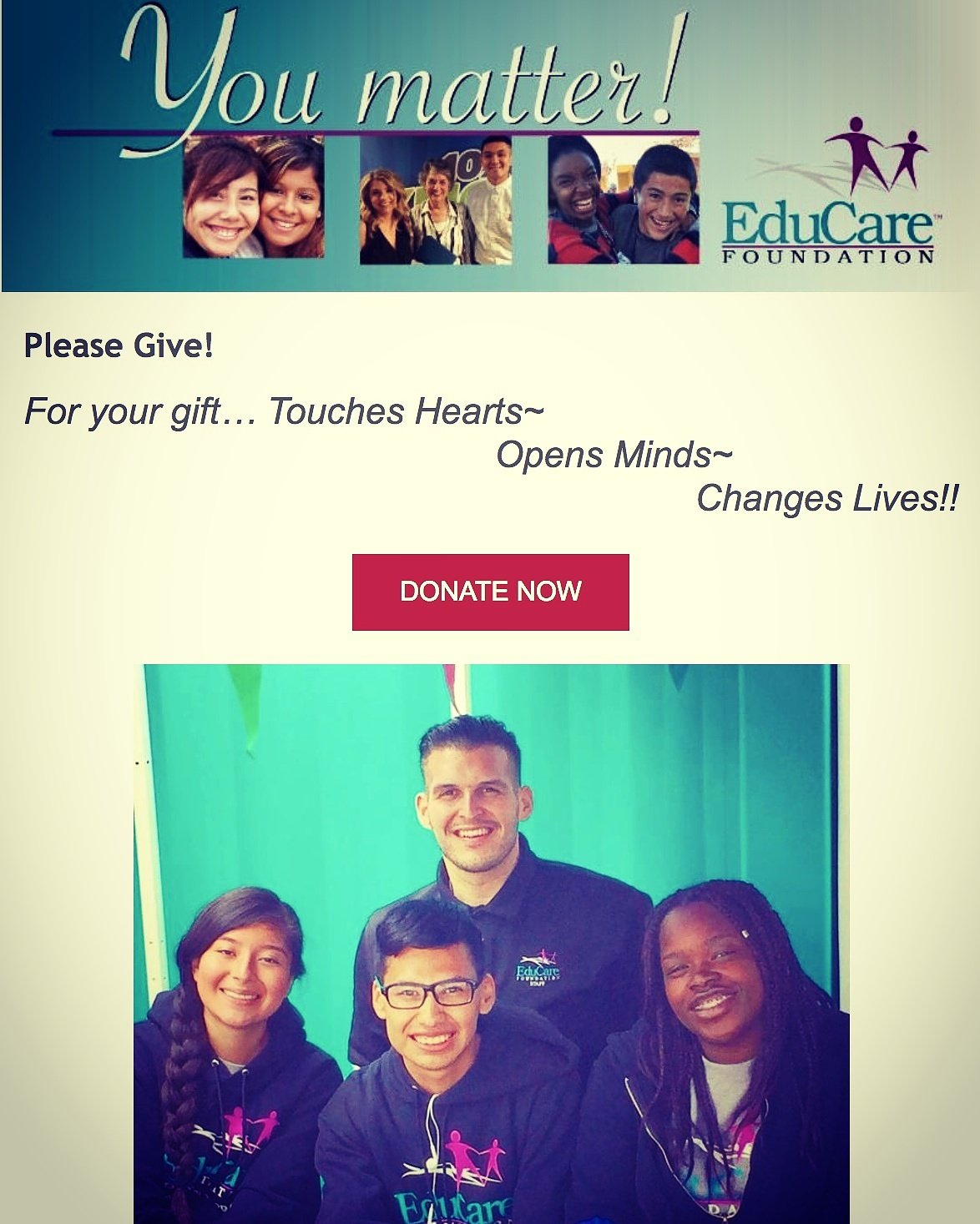 EduCare Foundation on Twitter: "Please know that “You Matter”! Donate today for every donation ...