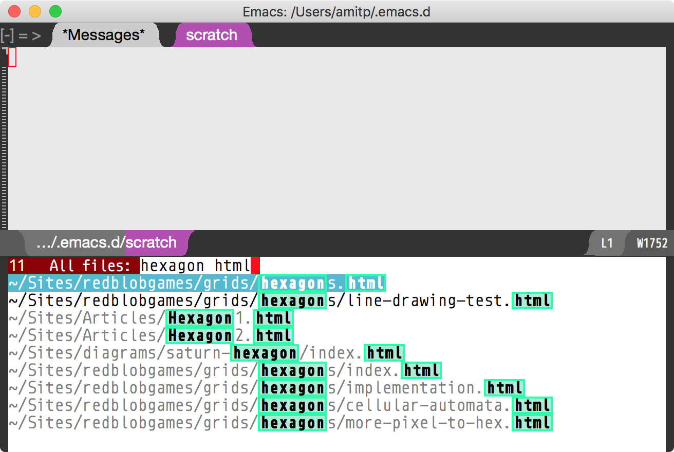 Amit Patel on Twitter: "Yes, I still use Emacs. And I keep tweaking my setup. This is something ...