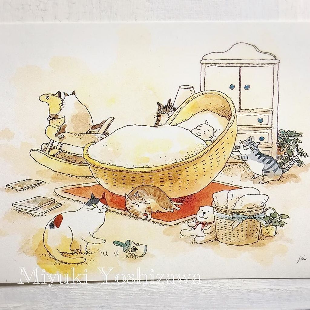 吉沢深雪 illustrator on Twitter: "Baby Room #cat #miyukiyoshizawa #illustration #illustrator #吉沢深雪 ...