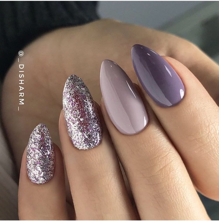 Purple Almond Nails