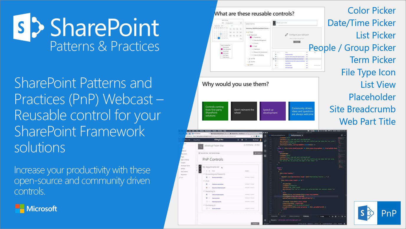 Microsoft 365 Developer on Twitter: "New #SharePoint PnP Webcast - Reusable controls for your ...
