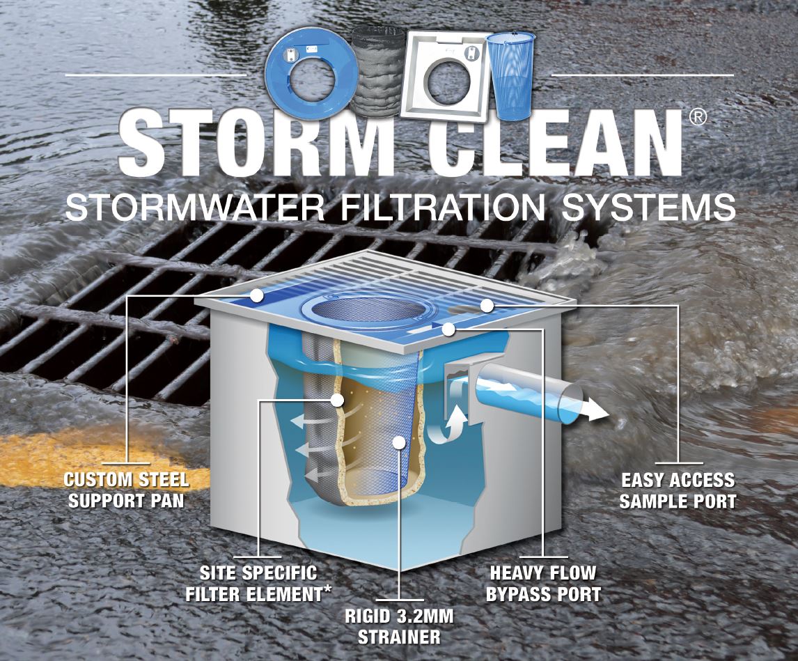 CleanWay USA X Storm Clean catch basin filtration inserts are storm drain filters that are highly effective at removing contaminants from stormwater runoff. These post construction BMPs effectively re...