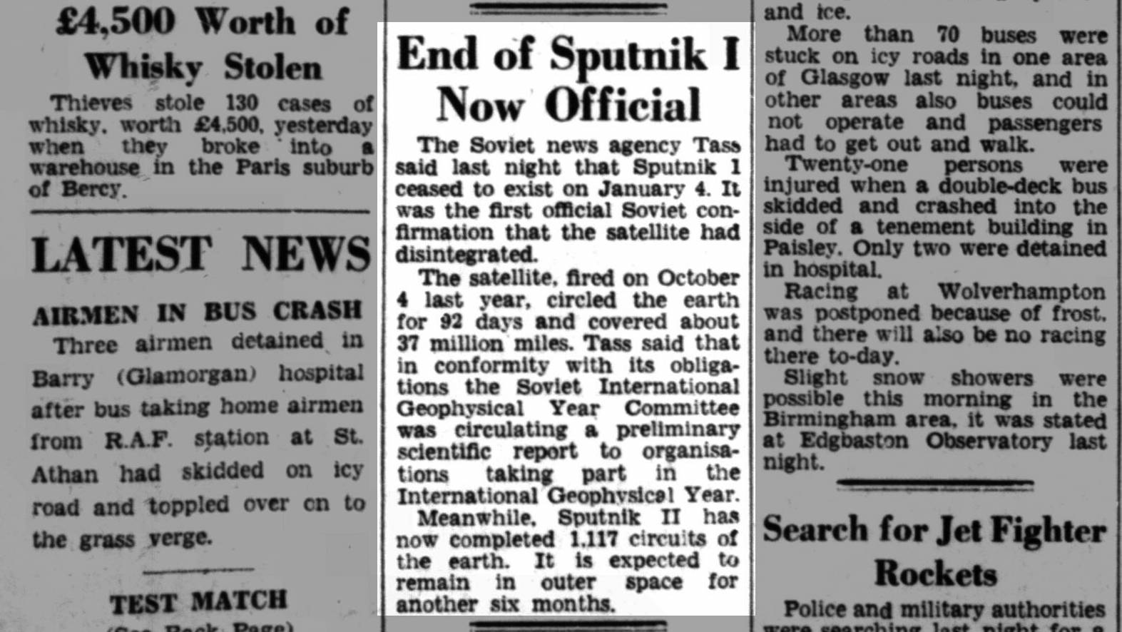 Sputnik 1957 Newspaper