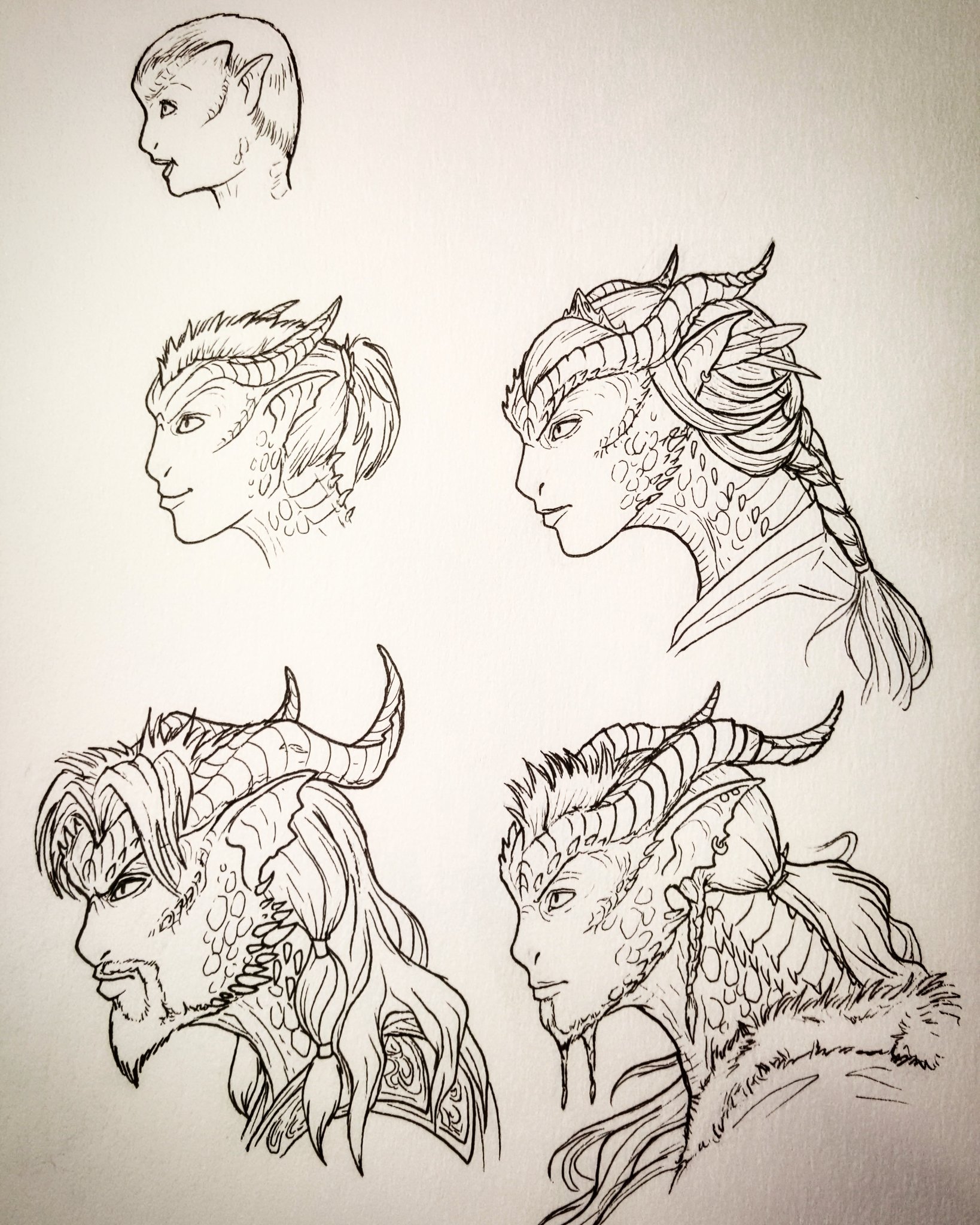 Dragon Horns Drawing