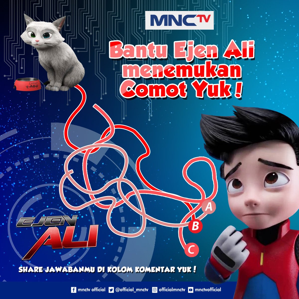 Yuk bantu ejen ali menemukan comot! jalan mana yang benar? share ...