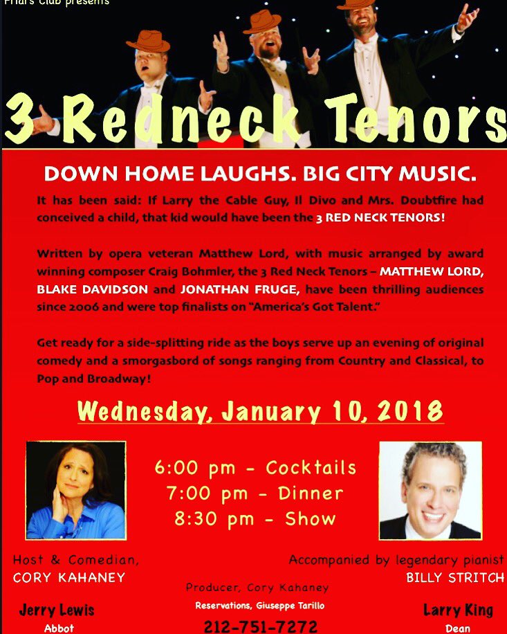 Get your #country #comedy groove on tonight with @3RedneckTenors ...
