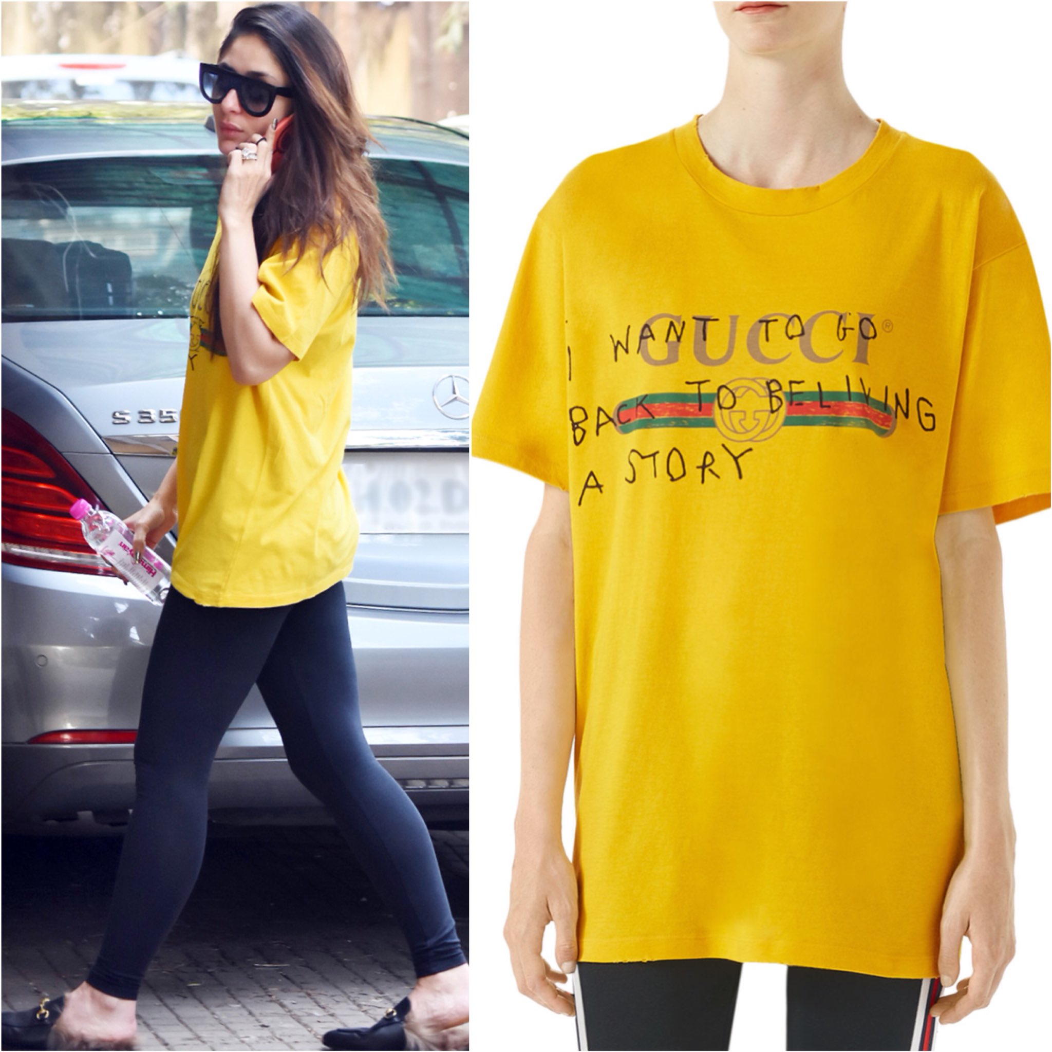 Kareena Kapoor In Yellow T Shirt
