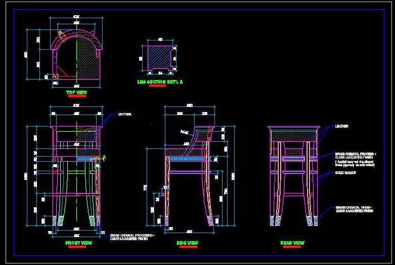 Autocad Bar Stool Drawing - magical-return
