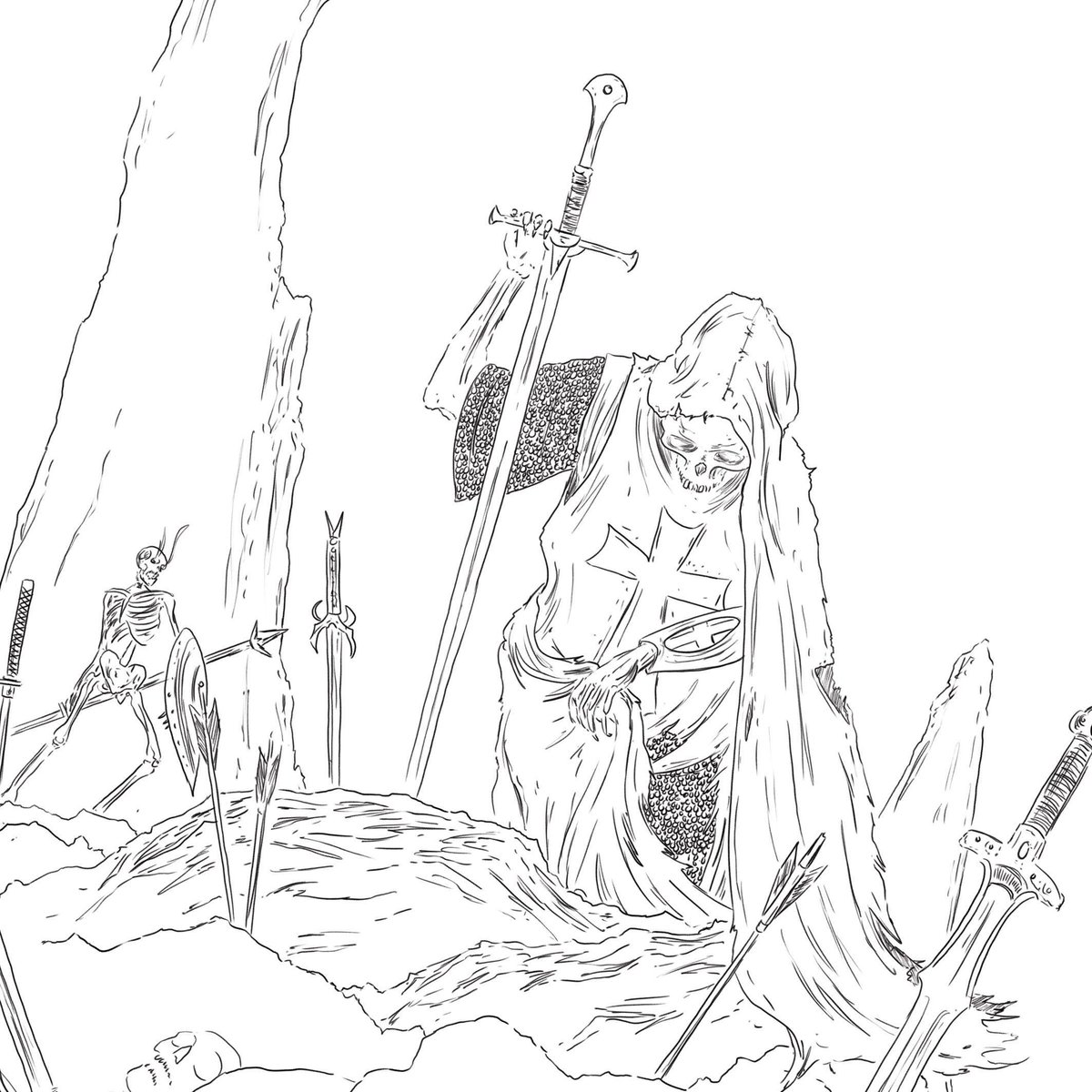 Templar Knight Drawing