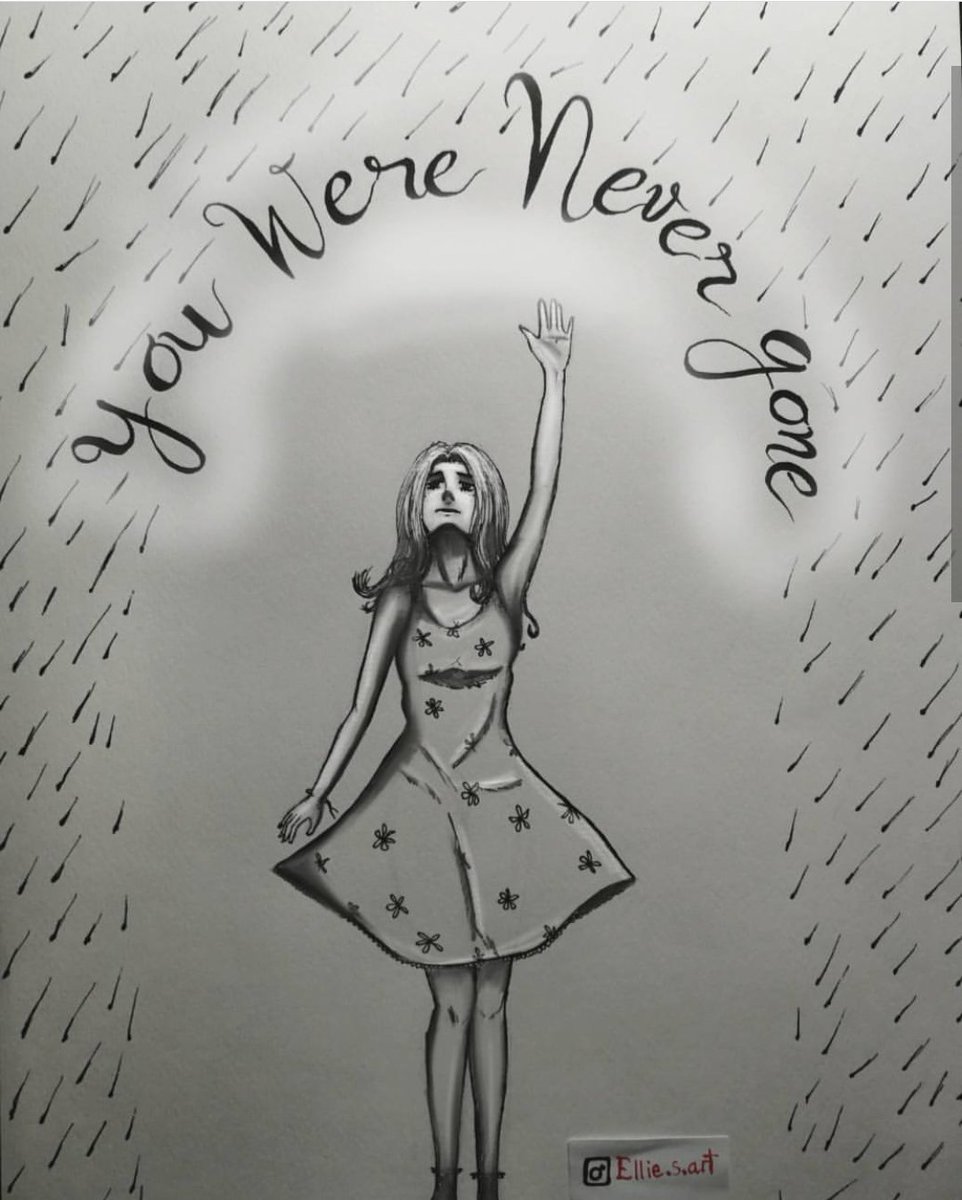 Sad Girl In The Rain Drawing