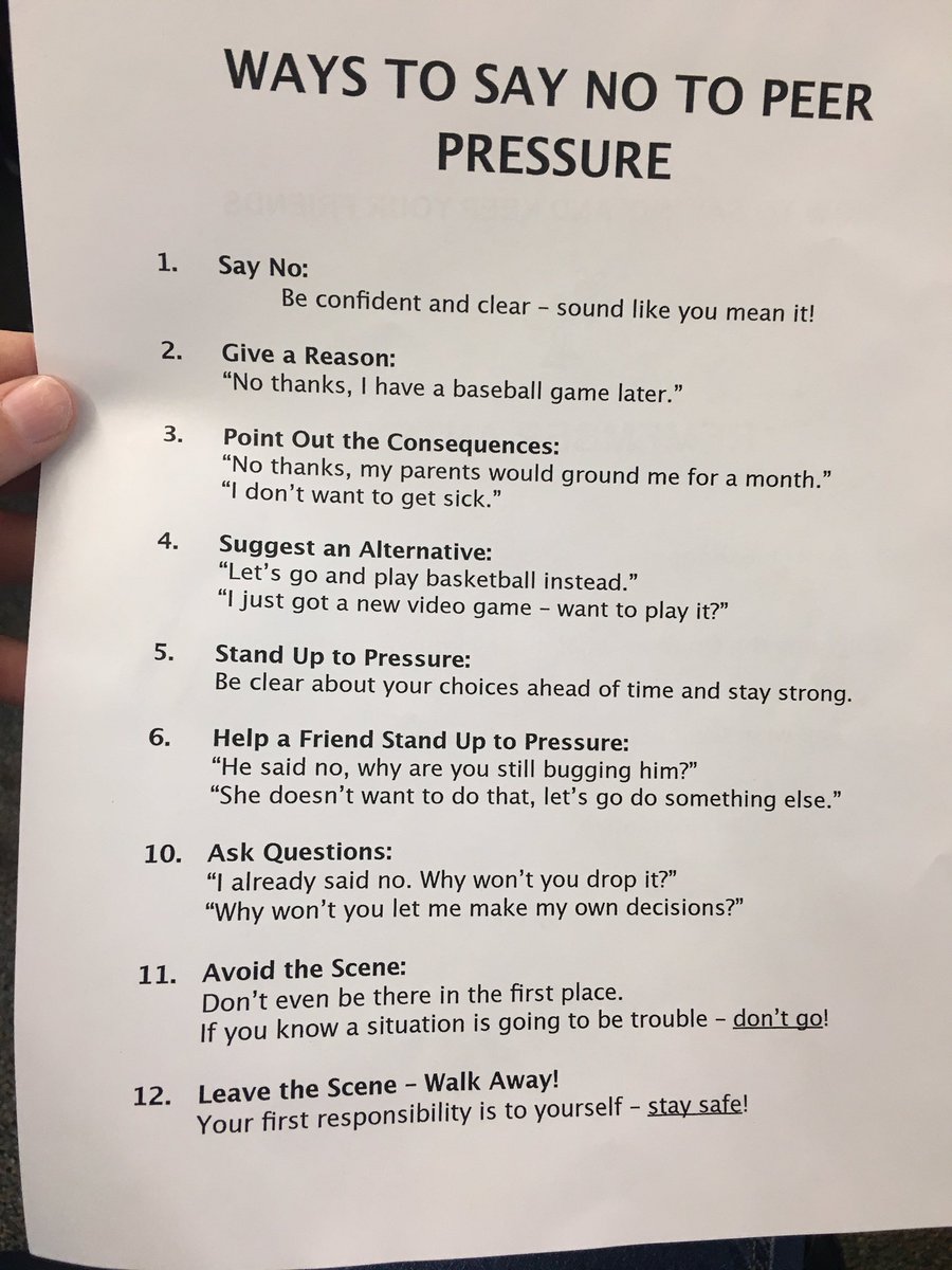 Saying No To Peer Pressure