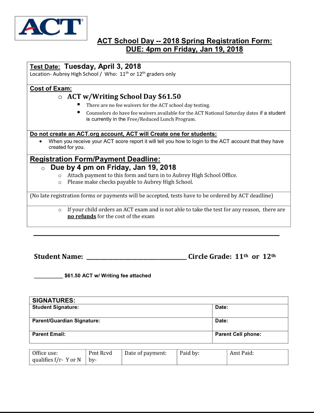 Sat Registration Booklet