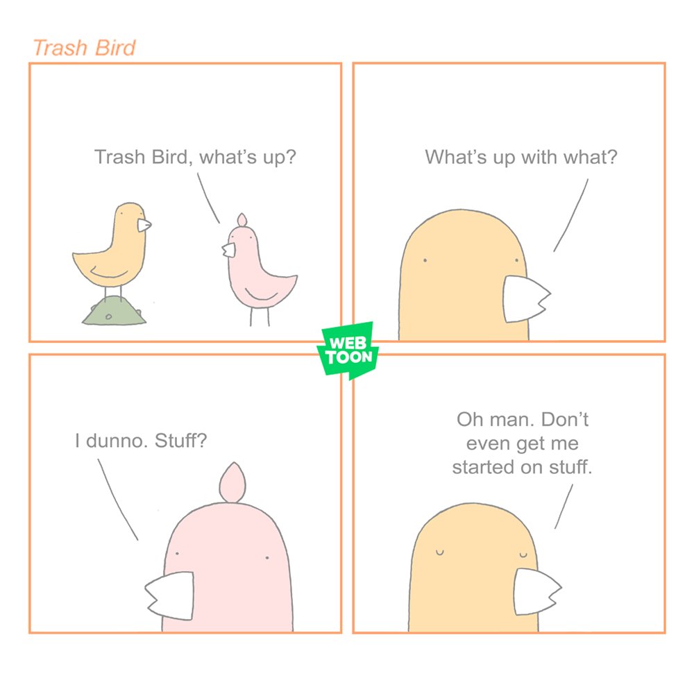 「trash bird is what's up https://t.co/7PP」|poorly drawn linesの漫画