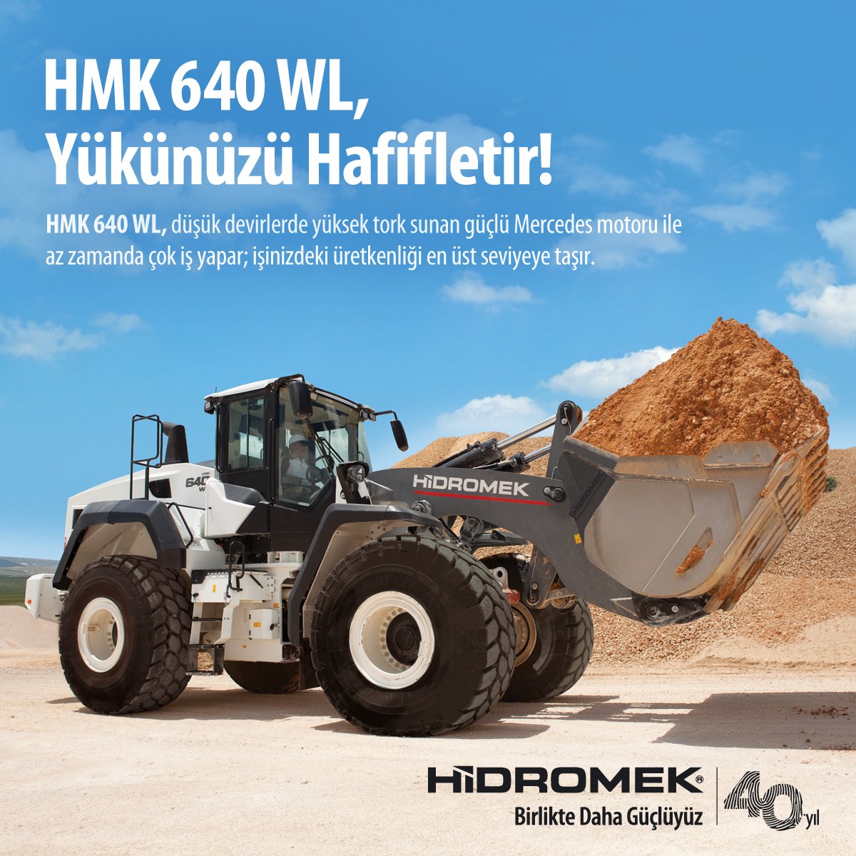 HİDROMEK on Twitter: "HMK 640 WL; yükünüzü hafifletir! #HİDROMEK…