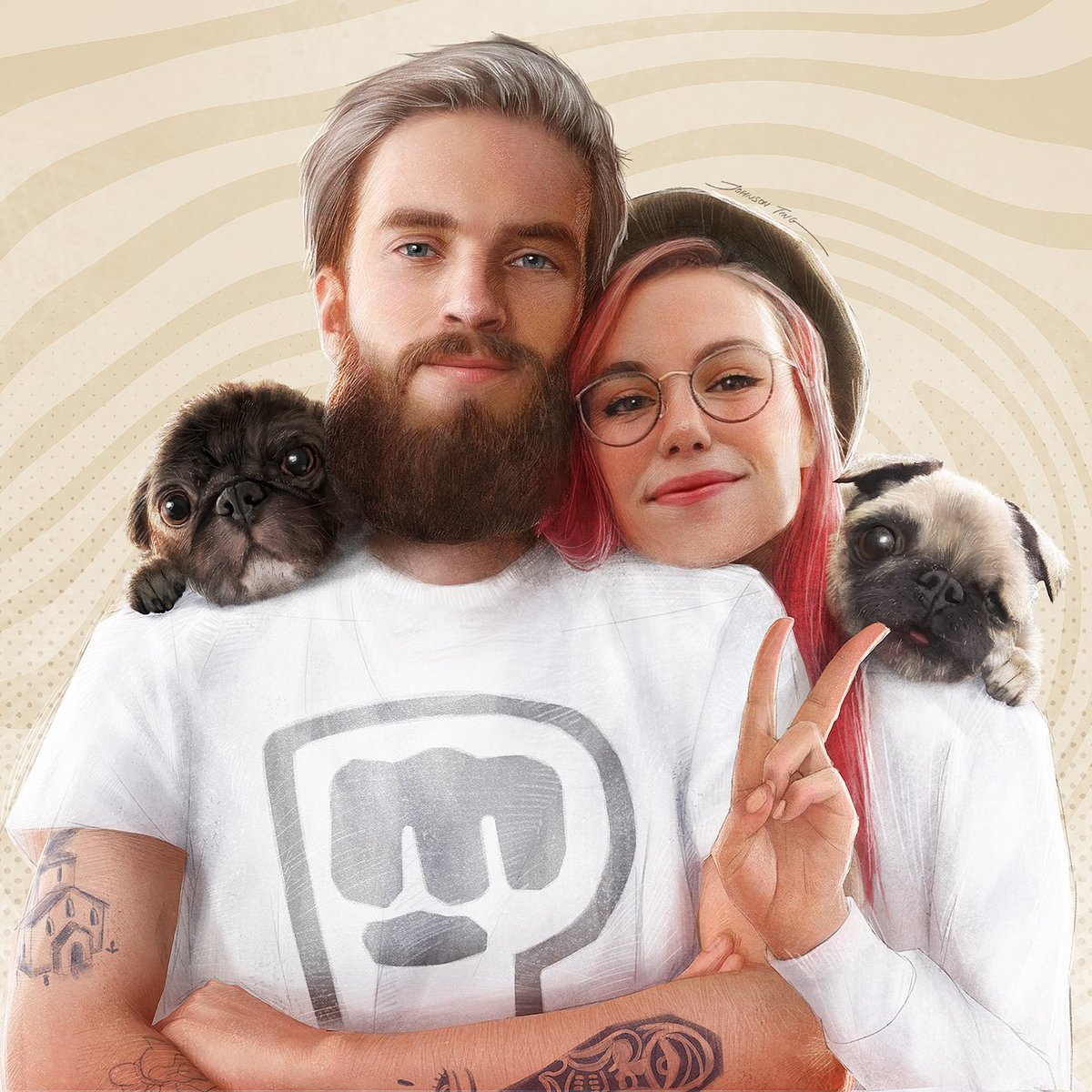 Pewdiepie And Marzia And Maya And Edgar