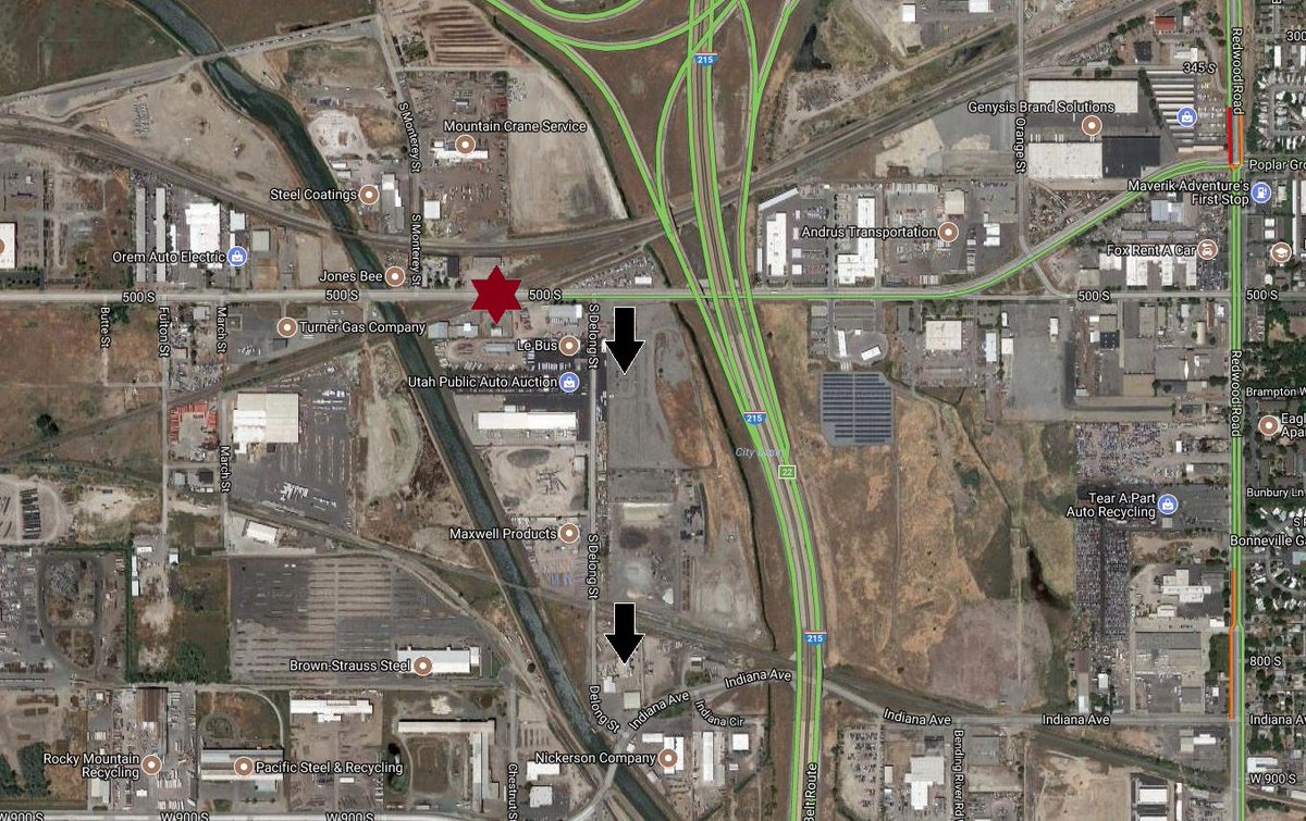 Delong Indiana Ave : Road closure SLC Freight train hit semi tanker ...