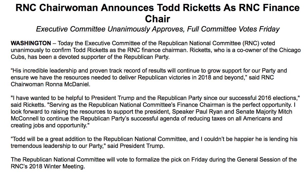 NEW: RNC announces Chicago Cubs co-owner Todd Ricketts as new finance ...