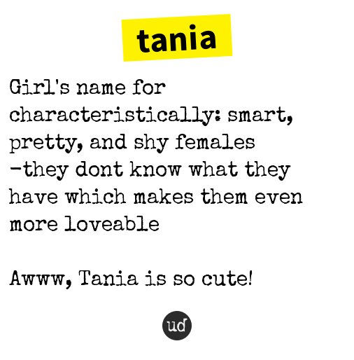 Tania Name Images