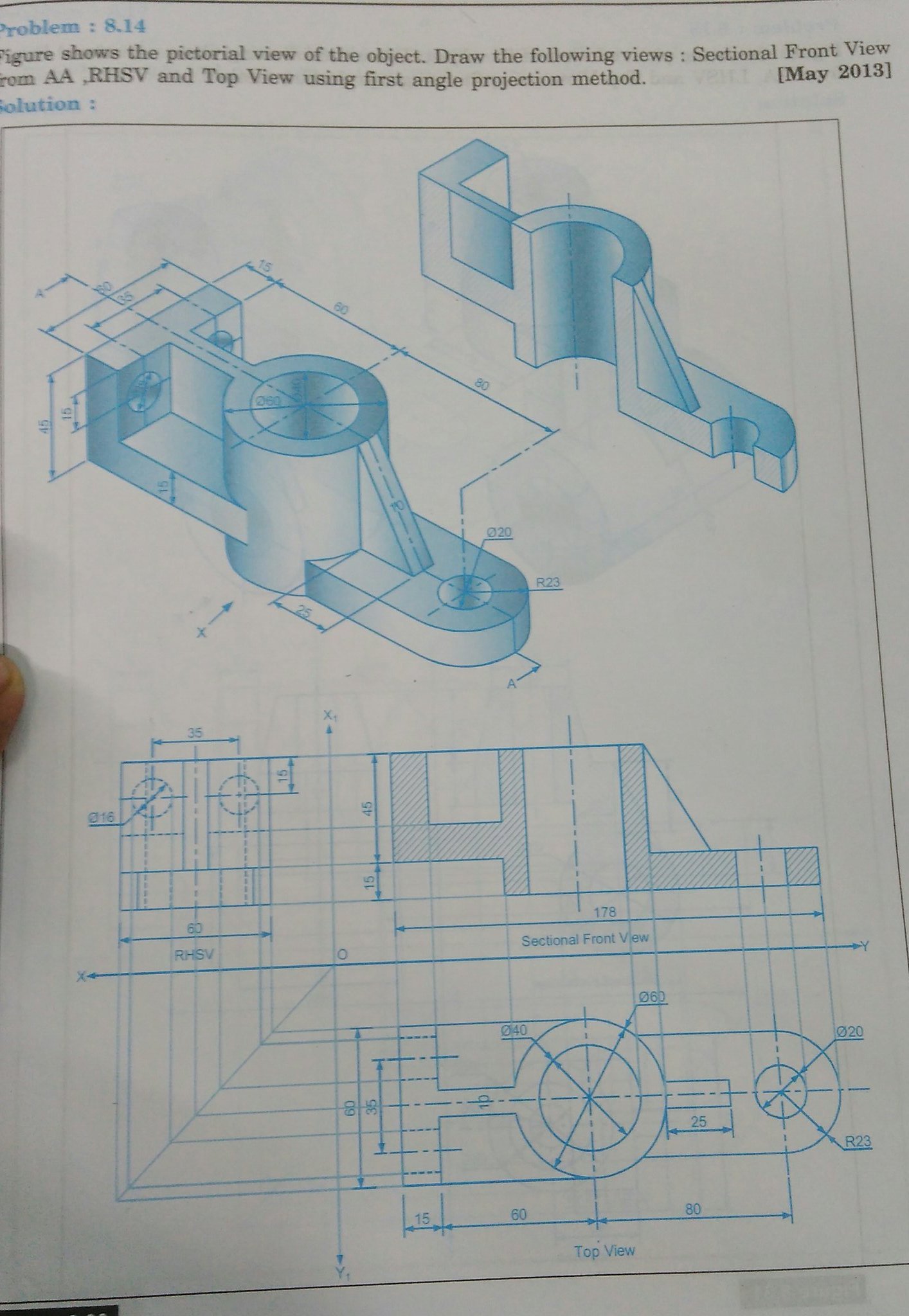 Orthographic Projection Problems And Solutions First Angle