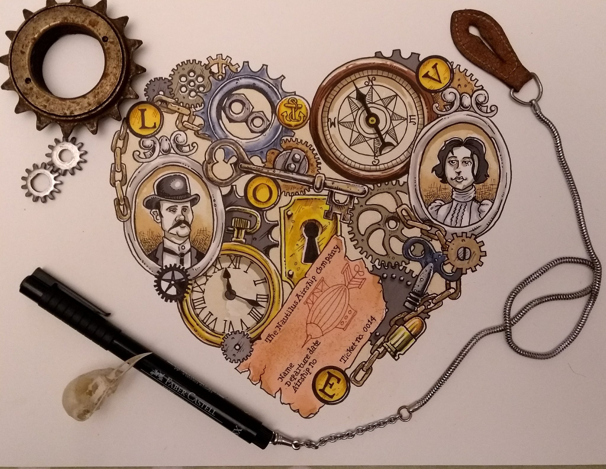 Steampunk Clock Drawing