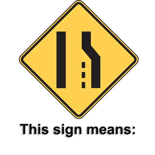 Divided Highway Ends Sign