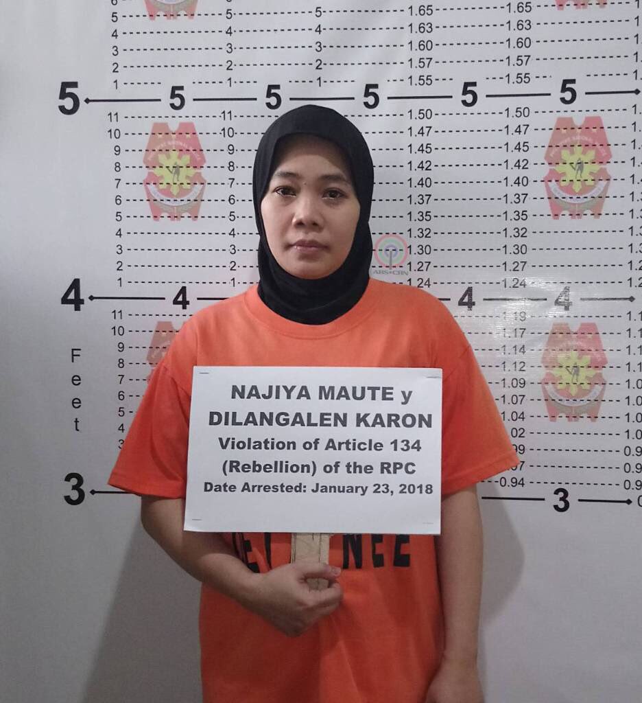 CIDG-ARMM has arrested Najiya Dilangalen Karon Maute, wife of Mohammad ...