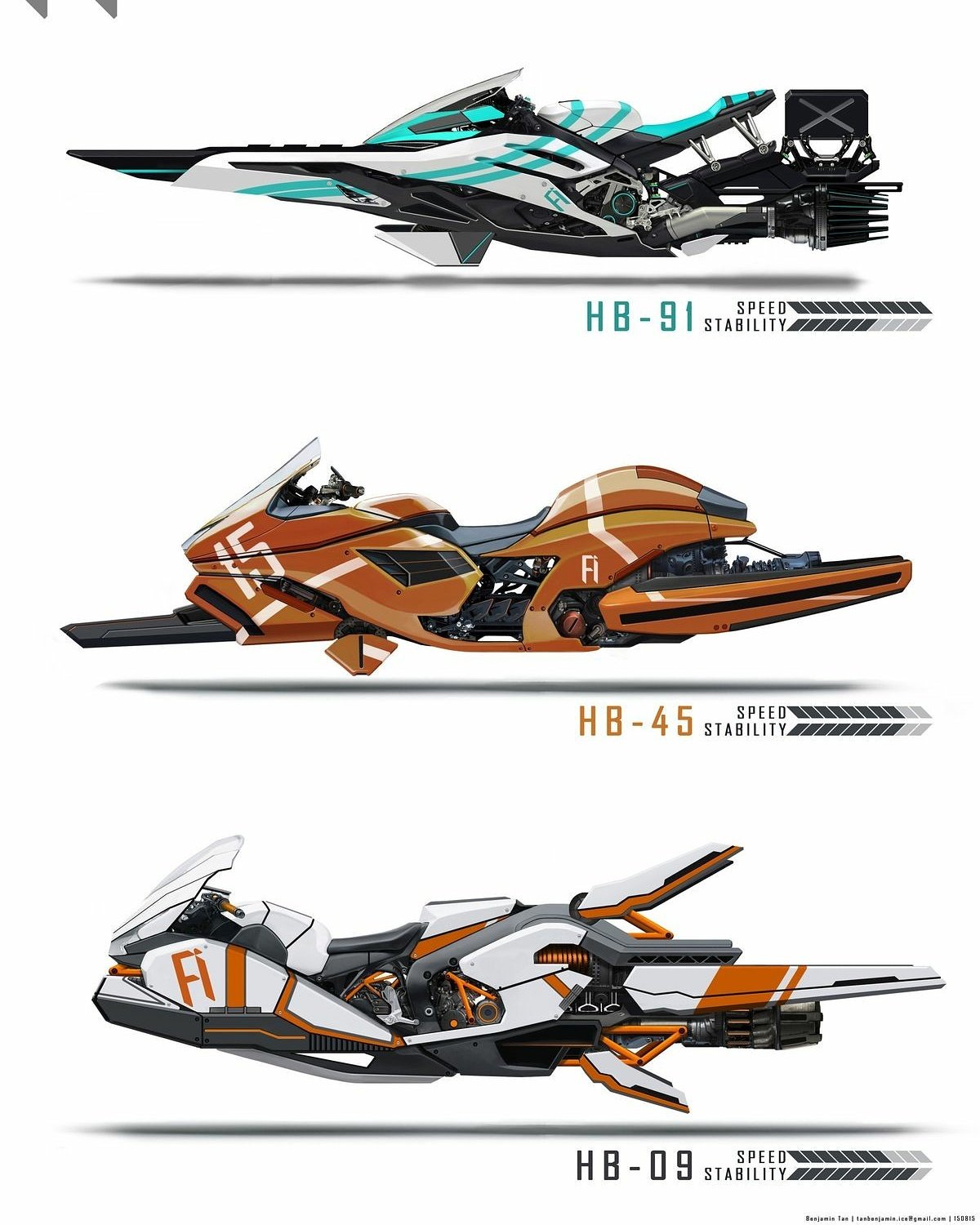 Futuristic Hover Bike