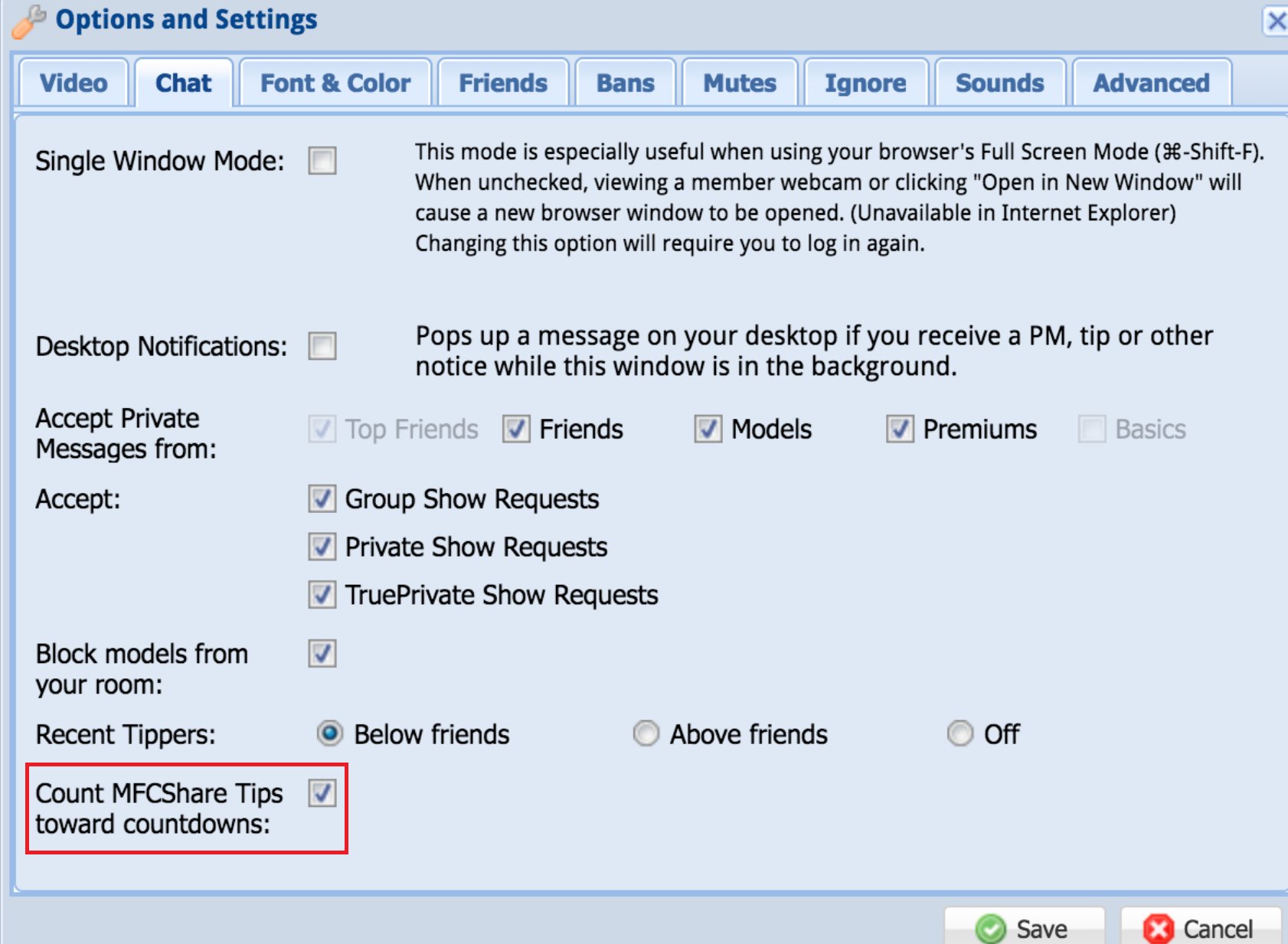 MFC Share on Twitter: "Models, now you can toggle whether MFC Share tips count toward your ...