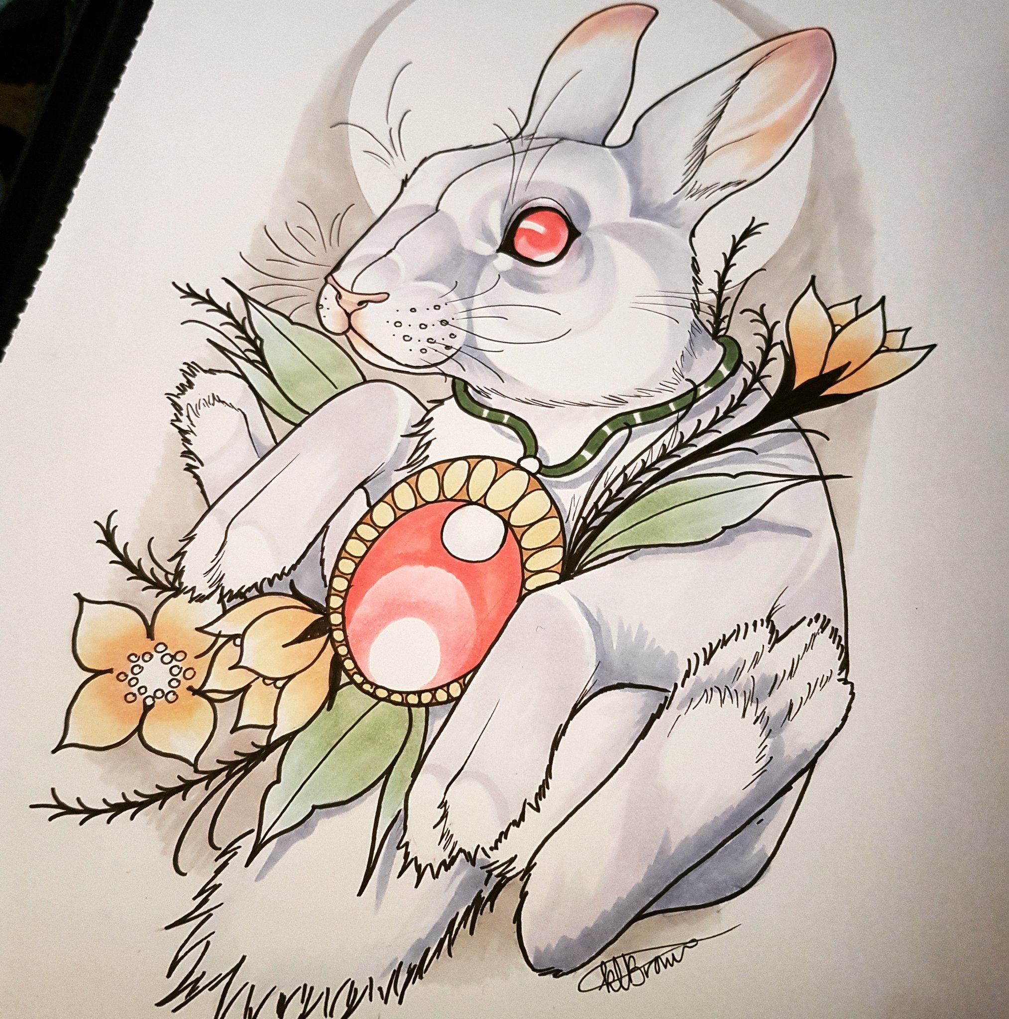 Neo Traditional Rabbit Tattoo