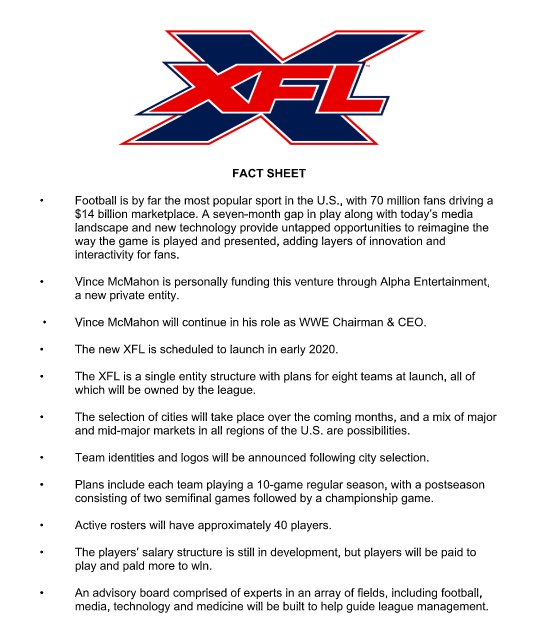 XFL Megathread : r/SquaredCircle