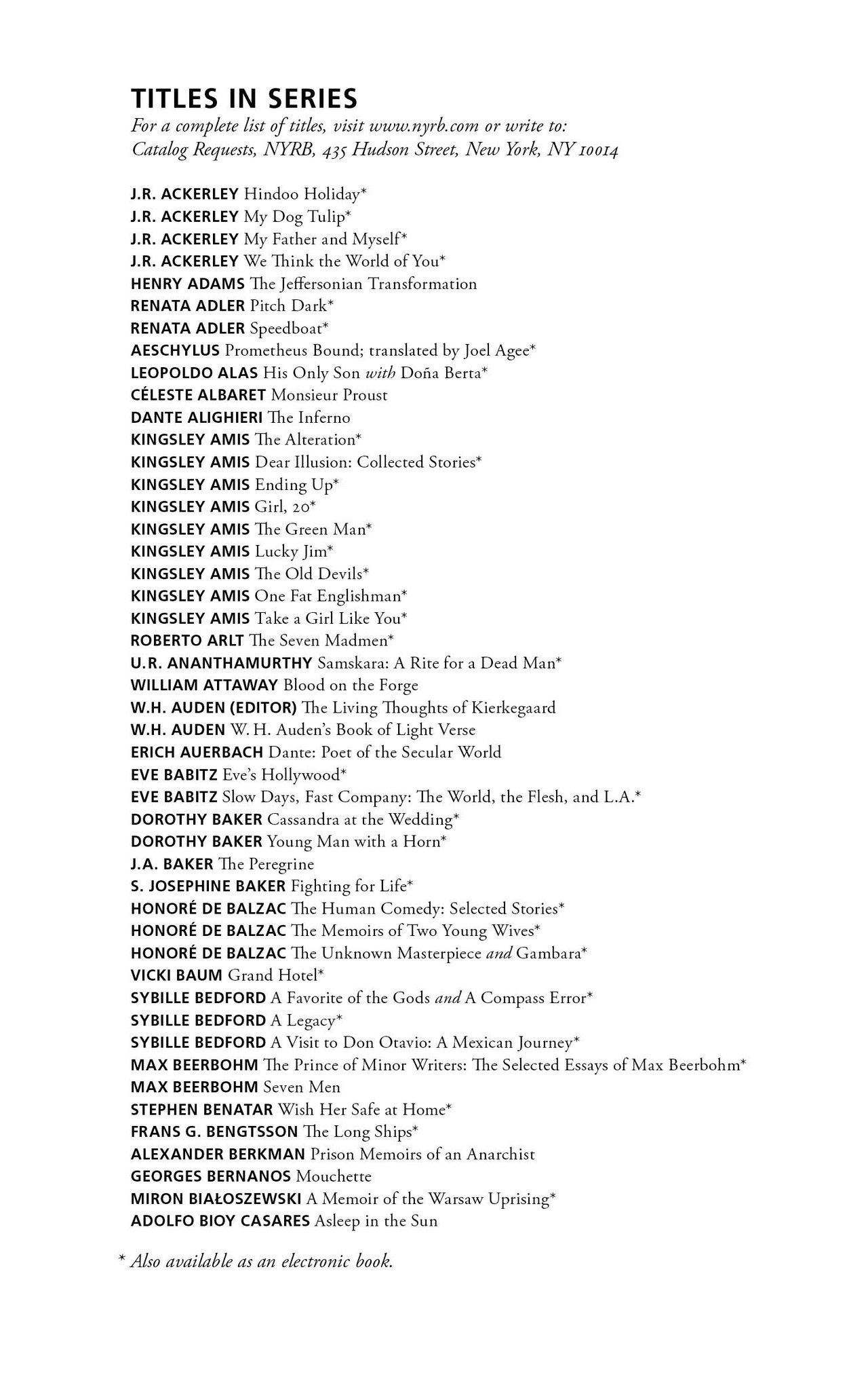 NYRB Classics on Twitter: "Wow, the complete titles in series list we include in the back of the ...