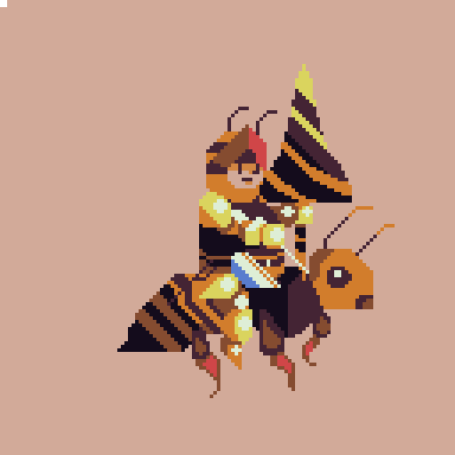 「A Bee Knight on his stingy steed! 🐝 I d」|zombieのイラスト