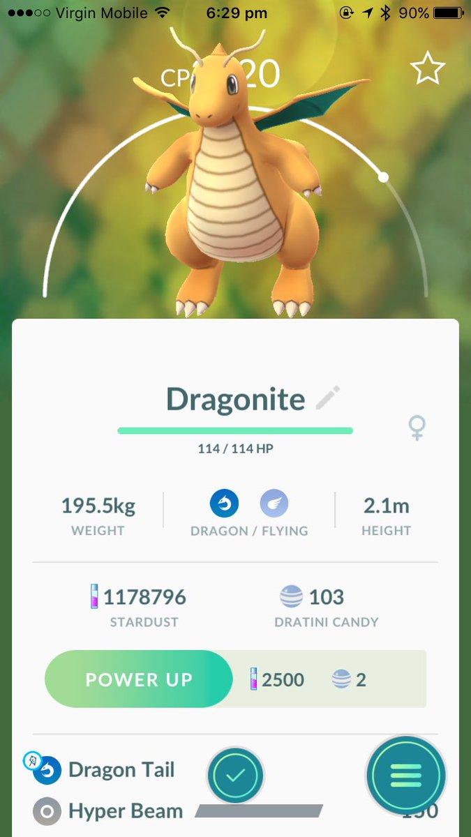 Dragonite max CP for all levels - Pokemon Go