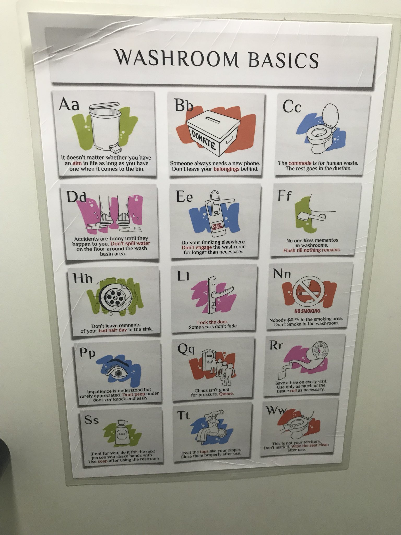 Workplace Bathroom Etiquette Posters Donkey Restroom Bathroom Rules Be