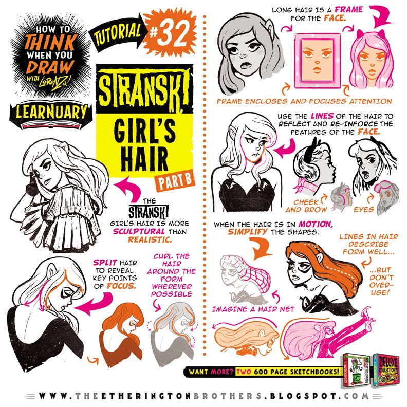 Etheringtonbrothers On Twitter How To Think When You Draw Stranski Girls Hair Tutorial Part
