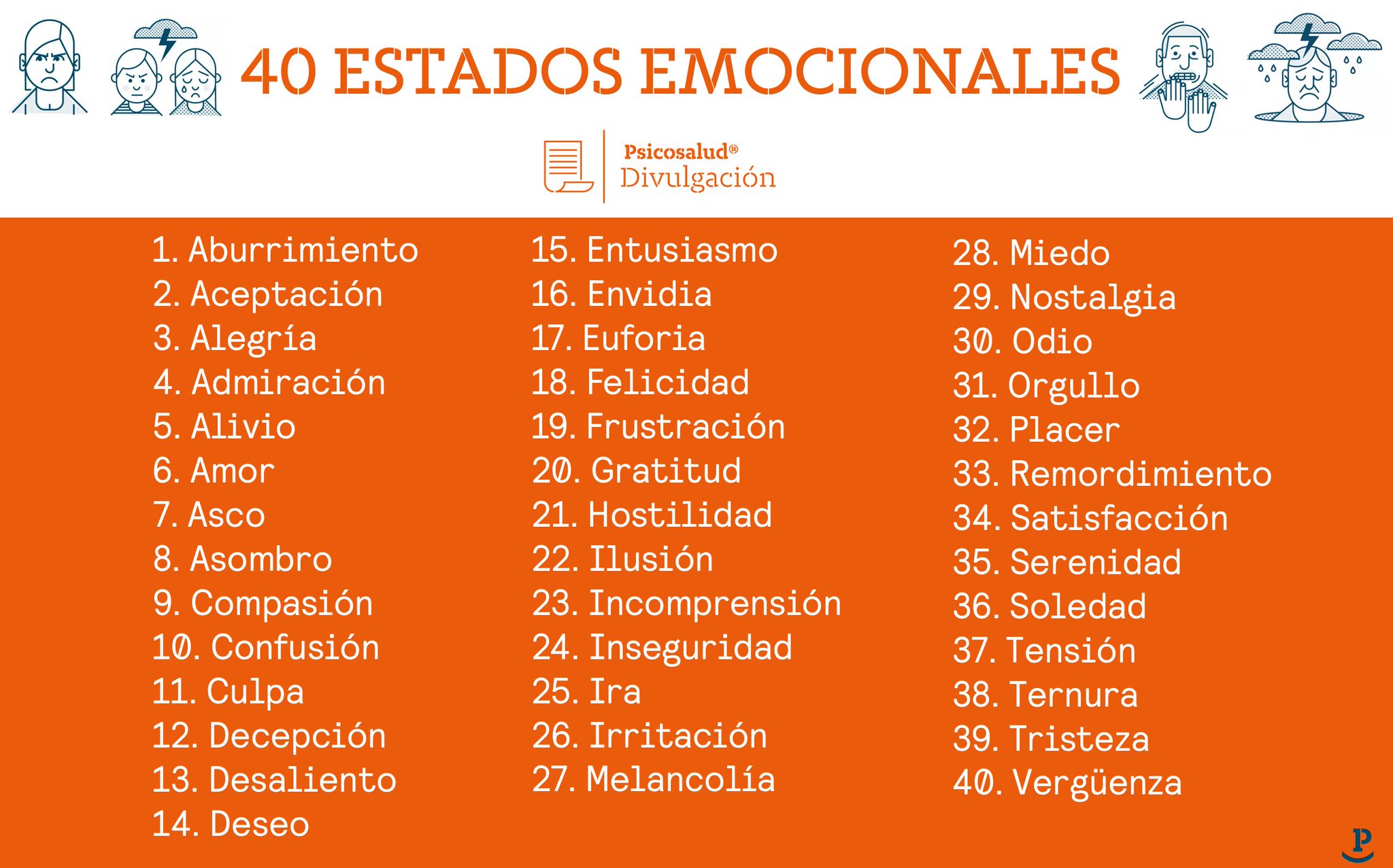40 Estados Emocionales Para Enseñar En El Infografía, 56% OFF