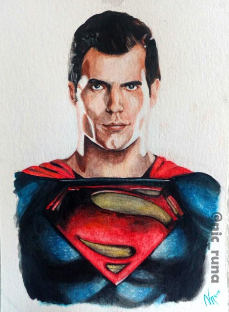 Superman Headshot Drawing