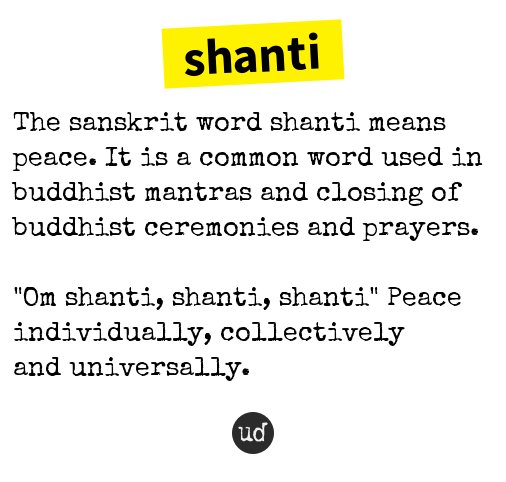 Sanskrit Words Peace